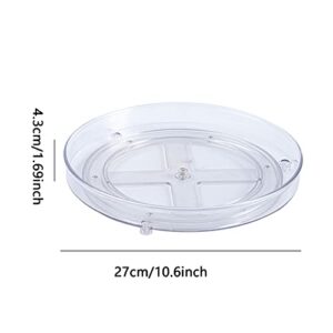 2 Pack Pantry Cabinet Lazy Susan, 10.6" Plastic Rotating Spice Rack Makeup Turntable Organizer for Cabinet, Pantry, Fridge, Farmhouse and Kitchen