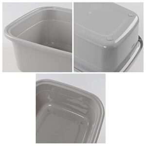 Sandmovie 18 Quart Plastic Dish Basin, Shallow Plastic Sink Basin, 3 Packs, Grey