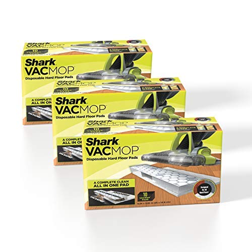 Shark VMP30 VACMOP Disposable Hard Floor Vacuum and Mop Pad Refills White, 30 Count (pack of 1) (Packaging May Vary)