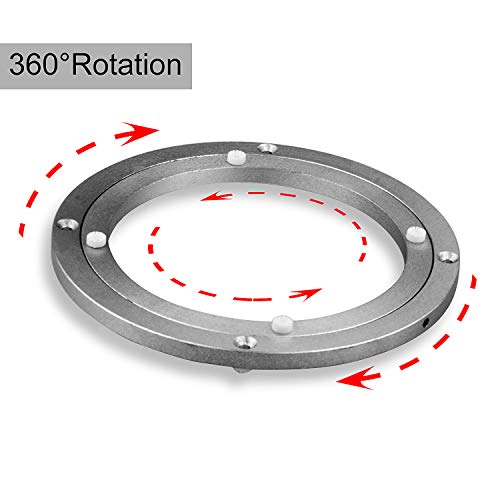 CBTONE 12 Inch Aluminum Lazy Susan Bearing Turntable Bearings 300mm Silver Turntable Swivel Plate Hardware for Dining-Table