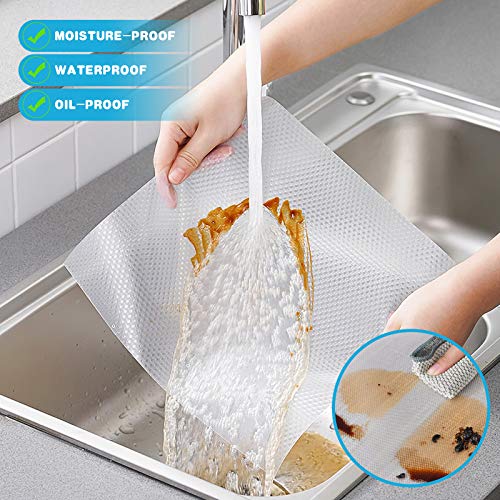 POLENTAT Shelf and Drawer Liner, Non Adhesive EVA Material Kitchen Cabinet Refrigerator Liner, 17.5 x 197 Inches, Waterproof Cupboard Fridge Non-Slip Mat