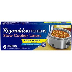 reynolds kitchens slow cooker liners, regular (fits 3-8 quarts), 6 count