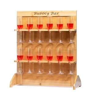 champagne wall holder for party, wine glass rack, wine glass holder, champagne tower stand wood, champagne stand wine glass display. mimosa tower, champagne wall stand for party, prosecco-12glasses