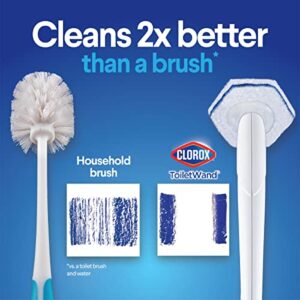 Clorox ToiletWand Disposable Toilet Cleaning Kit, Toilet Brush, Toilet and Bathroom Cleaning System with Storage Caddy and 16 Disinfecting ToiletWand Refill Heads (Package May Vary)