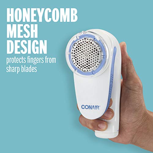 Conair Fabric Shaver and Lint Remover, Battery Operated Portable Fabric Shaver, White