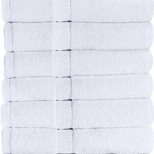 Utopia Towels 6 Pack Bath Towel Set, 100% Ring Spun Cotton (24 x 48 Inches) Medium Lightweight and Highly Absorbent Quick Drying Towels, Premium Towels for Hotel, Spa and Bathroom (White)