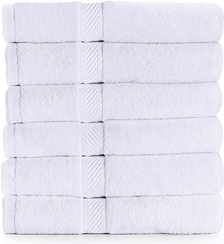 Utopia Towels 6 Pack Bath Towel Set, 100% Ring Spun Cotton (24 x 48 Inches) Medium Lightweight and Highly Absorbent Quick Drying Towels, Premium Towels for Hotel, Spa and Bathroom (White)