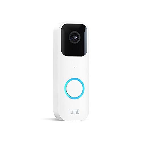 Blink Video Doorbell | Two-way audio, HD video, motion and chime app alerts, and Alexa enabled — wired or wire-free (White)