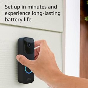 Blink Video Doorbell | Two-way audio, HD video, motion and chime app alerts, and Alexa enabled — wired or wire-free (White)