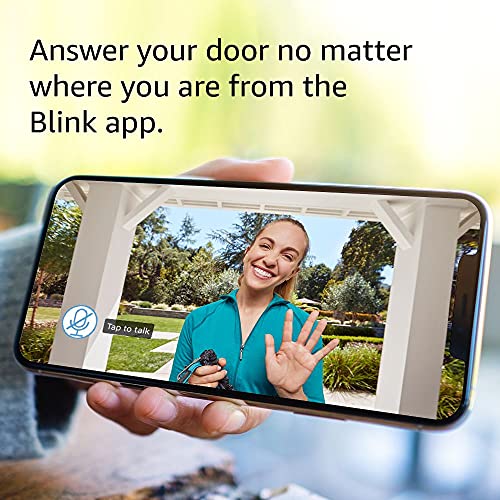 Blink Video Doorbell | Two-way audio, HD video, motion and chime app alerts, and Alexa enabled — wired or wire-free (White)