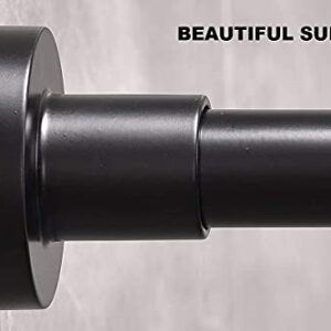 BRIOFOX Shower Curtain Rod 43-73 Inches Matte Black, Never Rust and Non-Fall Down Spring Tension Rod, Stainless Steel