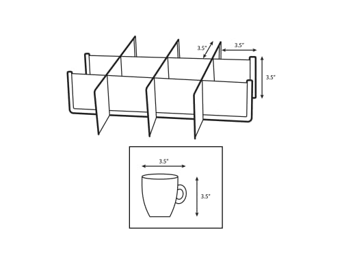 In This Space 12 Divider Storage Organizer for Small Teacups and China