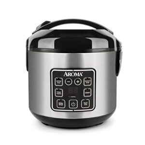 aroma housewares arc-914sbd digital cool-touch rice grain cooker and food steamer, stainless, silver, 4-cup (uncooked) / 8-cup (cooked)