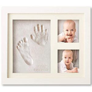 baby handprint and footprint makers kit keepsake for newborn boys & girls, baby girl gifts & baby boy gifts, new mom baby shower gifts, baby milestone picture frames baby registry, nursery decor