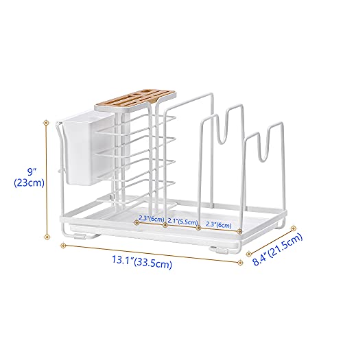 Poeland Multifunctional Kitchen Pantry Organizer Rack, Knife Holder, Countertop Kitchenware Rack, Pot Lid Holder