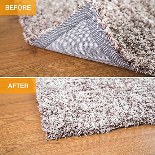 Home Techpro Rug Pad Gripper, Non Slip Washable Grippers for Rug, “Vacuum TECH” - New Materials to Anti Curling Rug Pads : Keep Your Rug in Place & Make Corner Flat and Easily Peel Off