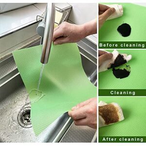 Rxemohesuoh Refrigerator Liner for Glass Shelves Table Mat,Fruit & Veggie Extender Liner for Kitchen Fridge,Non-Slip Waterproof Reusable to Protect Against Spill,11.4"X17.7",3Clear/3Green/3Begei/3Gray