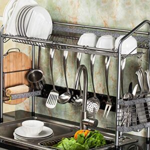 Premium Racks Professional Over The Sink Dish Rack - Fully Customizable - Multipurpose - Large Capacity (Chromium Steel)