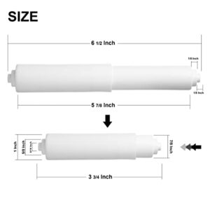 2 Pack - White Toilet Paper Holder Spring Loaded Roller Replacement