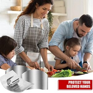 8 Pcs Finger Protector for Cutting Food,Stainless Steel Finetaur Finger Guard for Cutting Vegetables,Finger Shield for Dicing Slicing Chopping Thumb Finger Guard(Double)