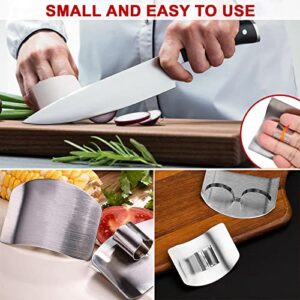 8 Pcs Finger Protector for Cutting Food,Stainless Steel Finetaur Finger Guard for Cutting Vegetables,Finger Shield for Dicing Slicing Chopping Thumb Finger Guard(Double)