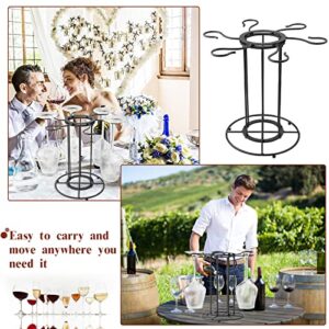 Metal Countertop Wine Glass Rack, Tabletop Bottles Stemware Storage Display Holder Holds 6 Cups 1 Bottle, Freestanding Wine Glasses Stand for Kitchen Home Bar Cabinet Pantry Decor (Style 1)