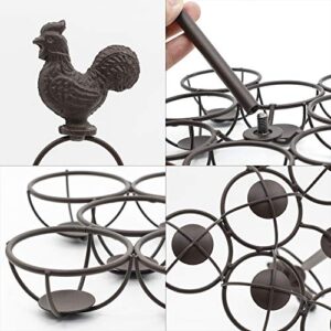 ChasBete Egg Holder Countertop Egg Storage, Egg Baskets for Fresh Eggs, Vintage Cast Iron Chicken Egg Basket, Hold up to 12 Eggs