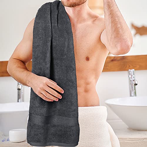 Utopia Towels 4 Pack Premium Bath Towels Set, (27 x 54 Inches) 100% Ring Spun Cotton 600GSM, Lightweight and Highly Absorbent Quick Drying Towels, Perfect for Daily Use (Grey)