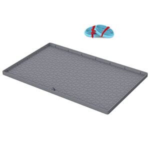 talvadi under sink mat – under sink tray, 34″x22″ flexible waterproof silicone under sink organizer with drain hole, sink cabinet protector mat for kitchen & bathroom