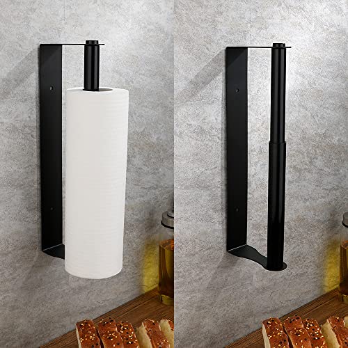 MGahyi Paper Towel Holder Dispenser for Walls or Under Cabinet ,Self Adhesive or Screw Mounting Paper Towel Holder Wall Mount for Kitchen, Pantry,Cupboard, Sink Storage