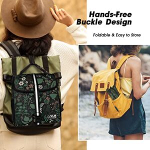 VLM Lunch Bags for Women,Leakproof Insulated Floral Lunch Box with Adjustable Shoulder Strap Reusable Zipper Cooler Tote Bag for Work,Picnic,Camping