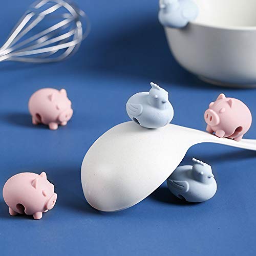 Cartoon Silicone Cooking Pot Lid Clips Pot Holder Kitchen Cooking Prevent Overflow Tool Kitchen Accessories(6pc-pig)