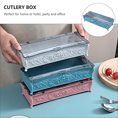 Flatware Storage Case Tableware Cutlery Container Silverware Flatware Chest with Lid European Style Chopsticks Spoons Boxes for Kitchen Storage