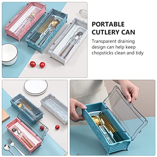 Flatware Storage Case Tableware Cutlery Container Silverware Flatware Chest with Lid European Style Chopsticks Spoons Boxes for Kitchen Storage