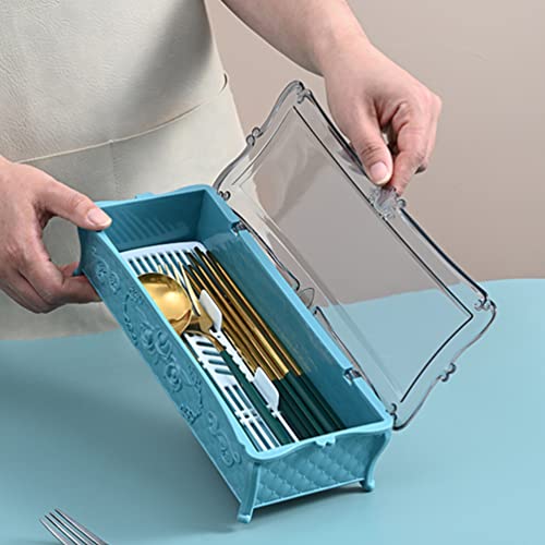 Flatware Storage Case Tableware Cutlery Container Silverware Flatware Chest with Lid European Style Chopsticks Spoons Boxes for Kitchen Storage