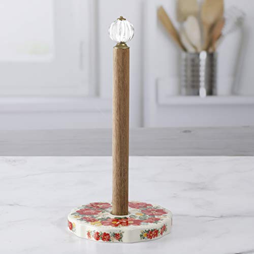 The Pioneer Woman Vintage Floral Paper Towel Holder with Acrylic Knob