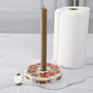 The Pioneer Woman Vintage Floral Paper Towel Holder with Acrylic Knob