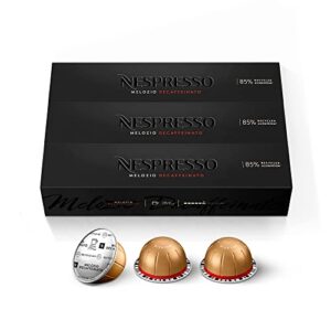 nespresso vertuo melozio decaffeinato, medium roast espresso, 30 count coffee capsules (vertuo only)