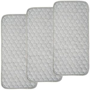 bluesnail bamboo quilted thicker waterproof changing pad liners, 3 count (gray)