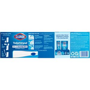 Clorox ToiletWand Disposable Toilet Cleaning Kit, Toilet Brush, Toilet and Bathroom Cleaning System with Storage Caddy and 6 Disinfecting ToiletWand Refill Heads (Package May Vary)