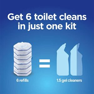 Clorox ToiletWand Disposable Toilet Cleaning Kit, Toilet Brush, Toilet and Bathroom Cleaning System with Storage Caddy and 6 Disinfecting ToiletWand Refill Heads (Package May Vary)