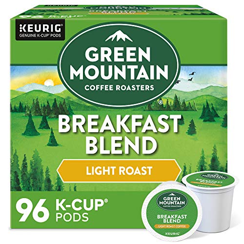 Green Mountain Coffee Roasters Breakfast Blend Single-Serve Keurig K-Cup Pods, Light Roast Coffee, 24 Count (Pack of 4)