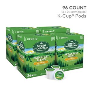 Green Mountain Coffee Roasters Breakfast Blend Single-Serve Keurig K-Cup Pods, Light Roast Coffee, 24 Count (Pack of 4)