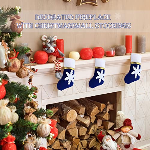 30 Pieces Christmas Dinner Table Decorations Snowflake Stocking Silverware Holder Mini Xmas Sock Tableware Holder Bag Knife Fork Spoon Knife Holder for Christmas Party Supplies(Snowflake Pattern)