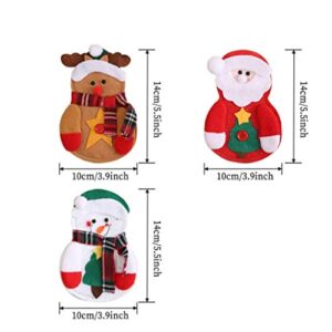 6 Pieces Christmas Tableware Holders Set Snowman Santa Claus Elk Tableware Bags suit for Christmas Party Decoration