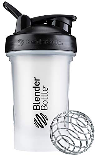 BlenderBottle Classic V2 Shaker Bottle Perfect for Protein Shakes and Pre Workout, 20-Ounce, Clear/Black