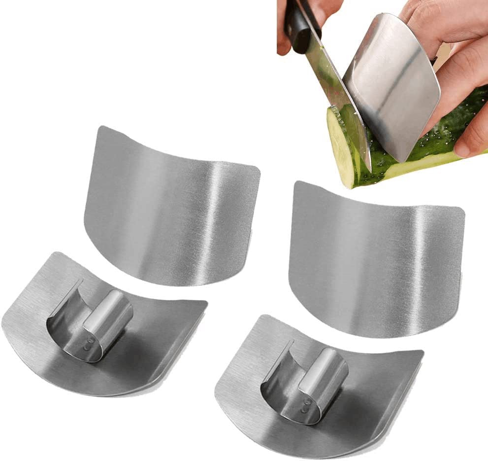 4PCS Stainless Steel Finger Guard£¬Finger Protector Hand Guard Avoid Hurting£¬Safe Knives Guard Chop Safe Slice Kitchen Tool for Dicing and Slicing in Kitchens