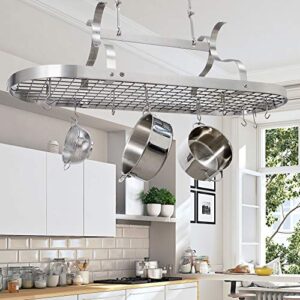 Enclume Premier Scroll Arm Oval Ceiling Pot Rack, Stainless Steel