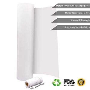 YRYM HT White Kraft Butcher Paper Roll -18 inch x 2100 inch (176 ft) Food Grade White Wrapping Paper for Meats of All Varieties - Unbleached Unwaxed and Uncoated