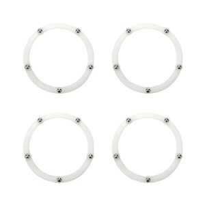 geesatis 4 pcs acrylic lazy susan turntable bearing swivel organizer revolving display base smooth turnable, 3.5 inch diameter, white